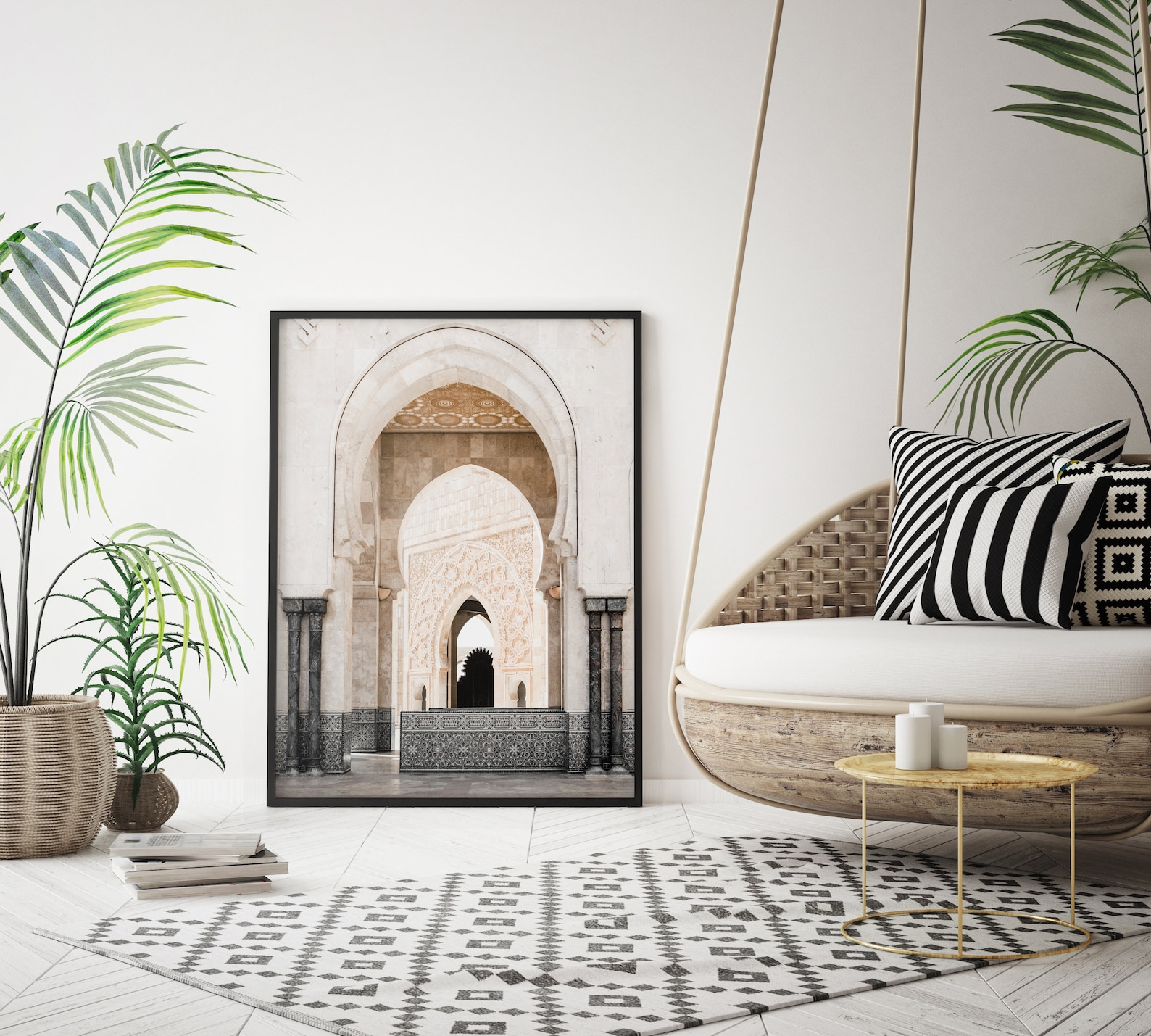 Moroccan Arch Print, Black and White Wall Art, Boho Art Print, Travel ...