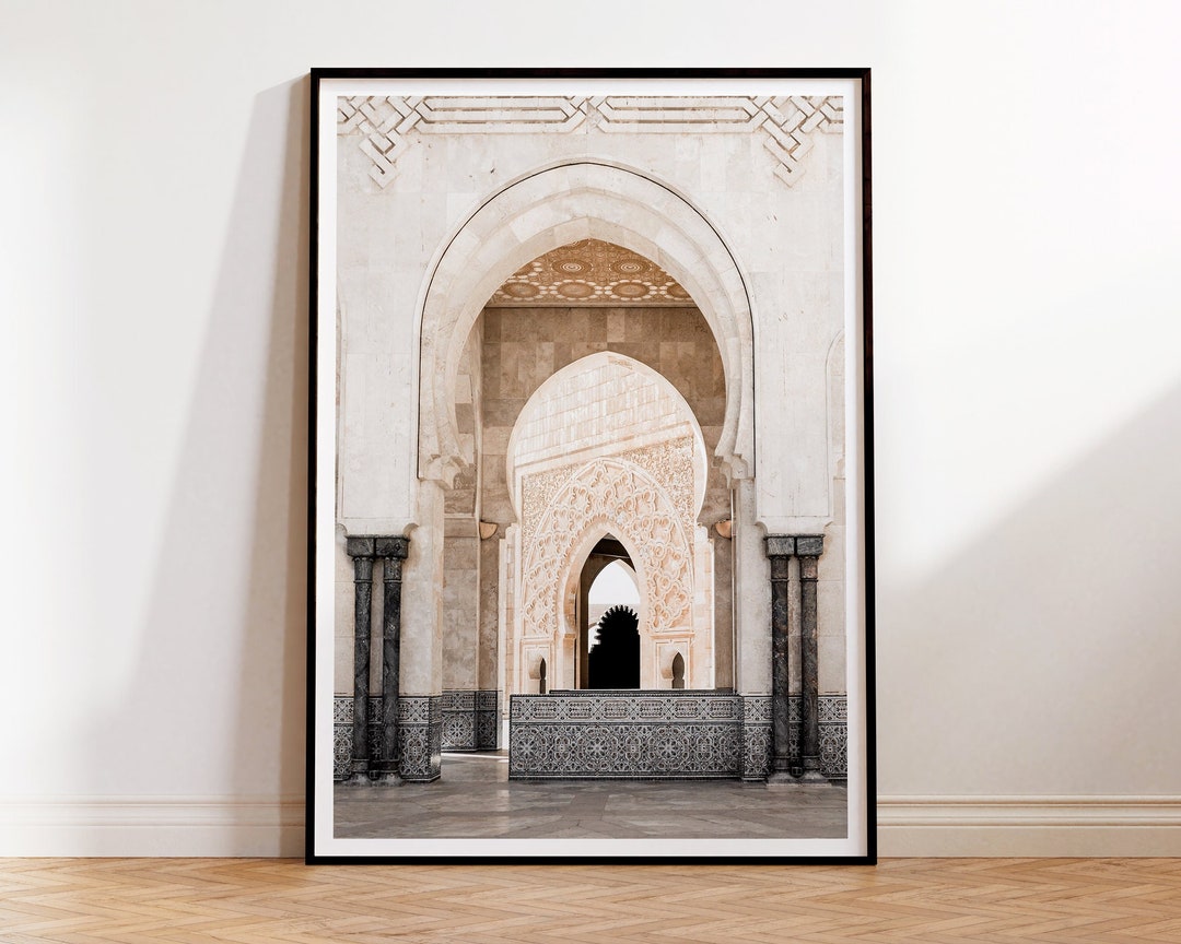 Moroccan Arch Print, Black and White Wall Art, Boho Art Print, Travel ...