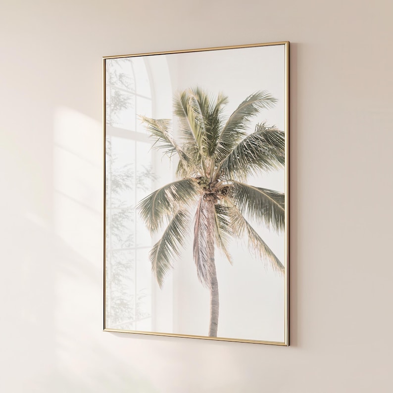 Palm Tree Print, Minimalist Beach Photography, Coastal Wall Art ...