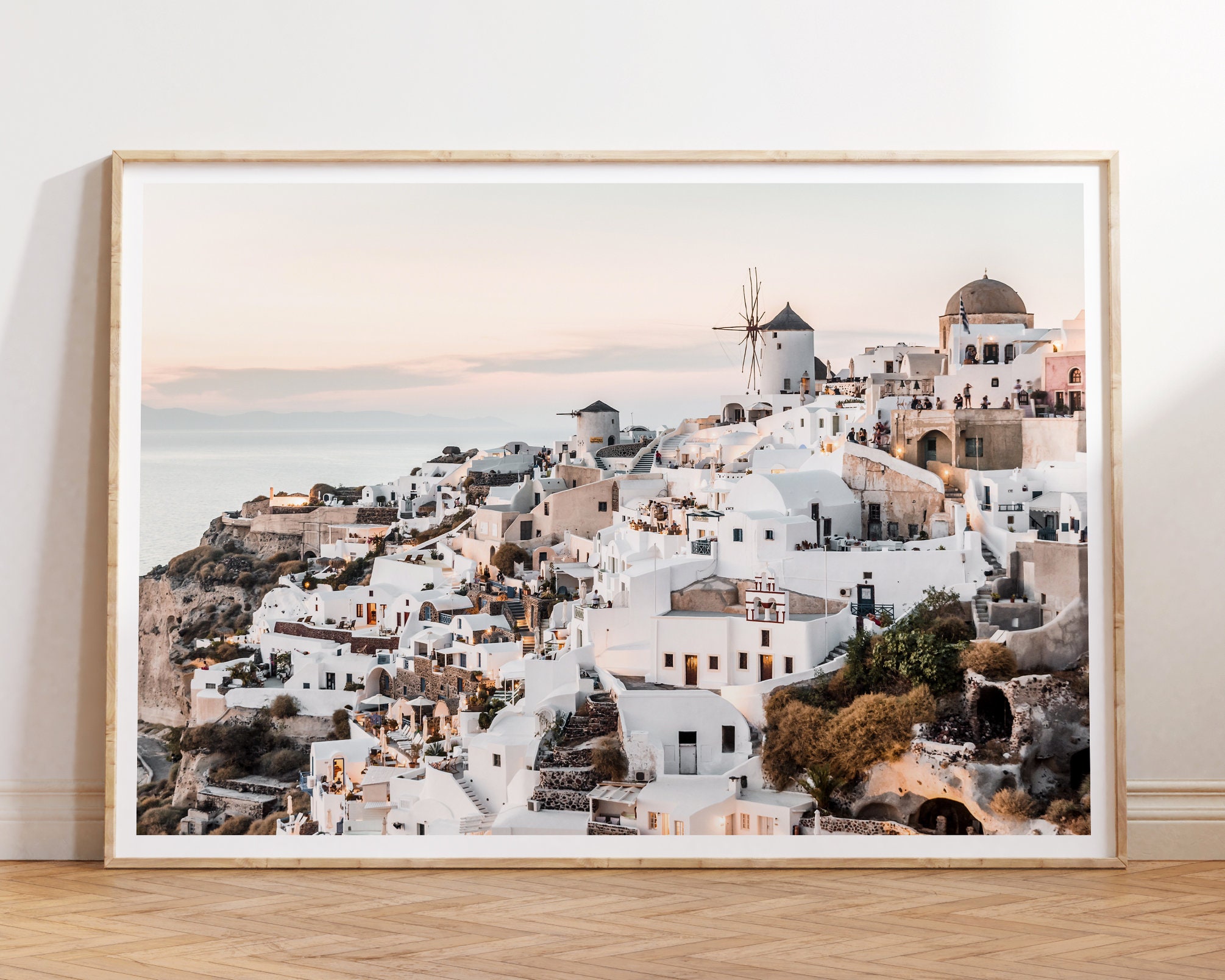Santorini Print Greece Wall Art Coastal City Print Coastal - Etsy