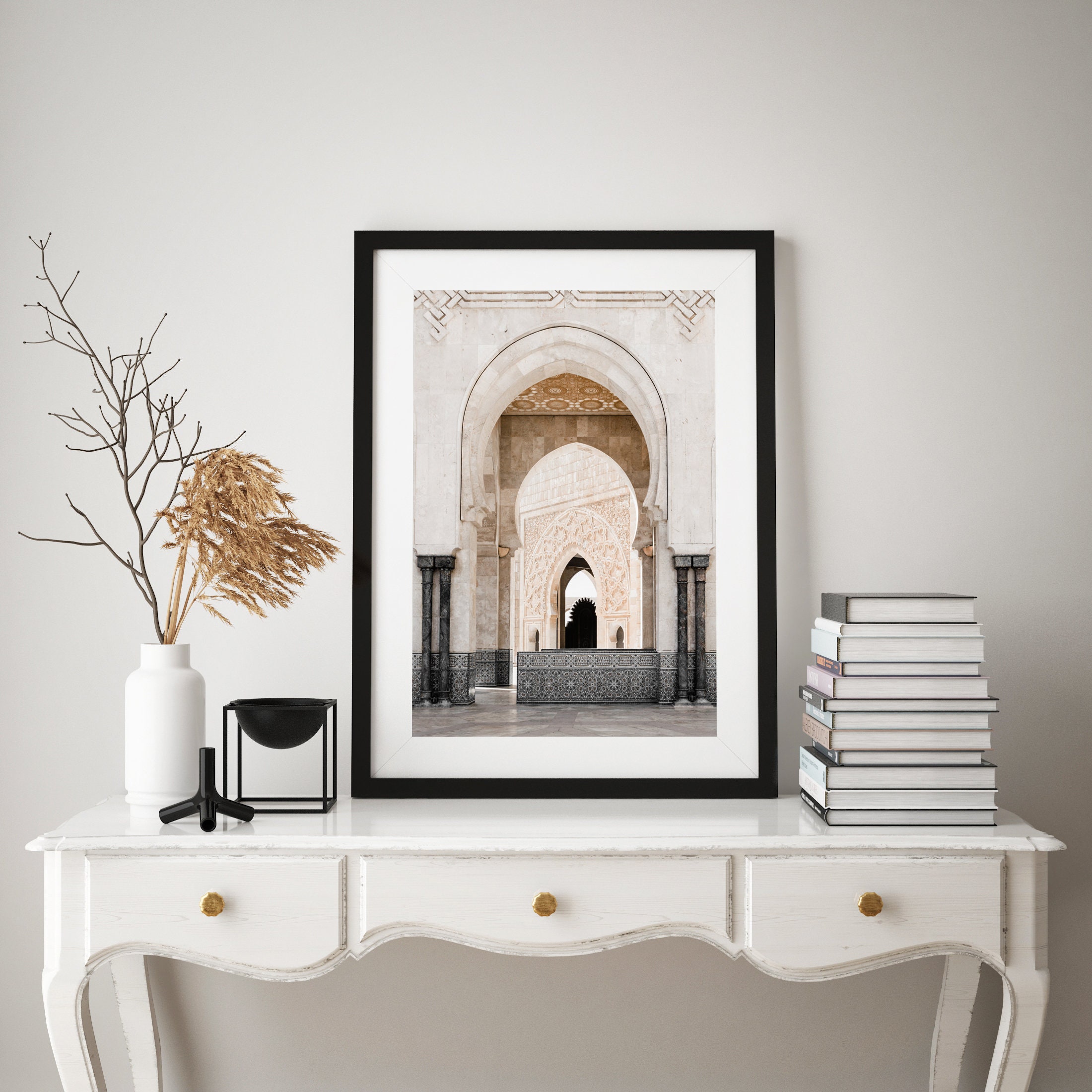 Moroccan Arch Print, Black and White Wall Art, Boho Art Print, Travel ...