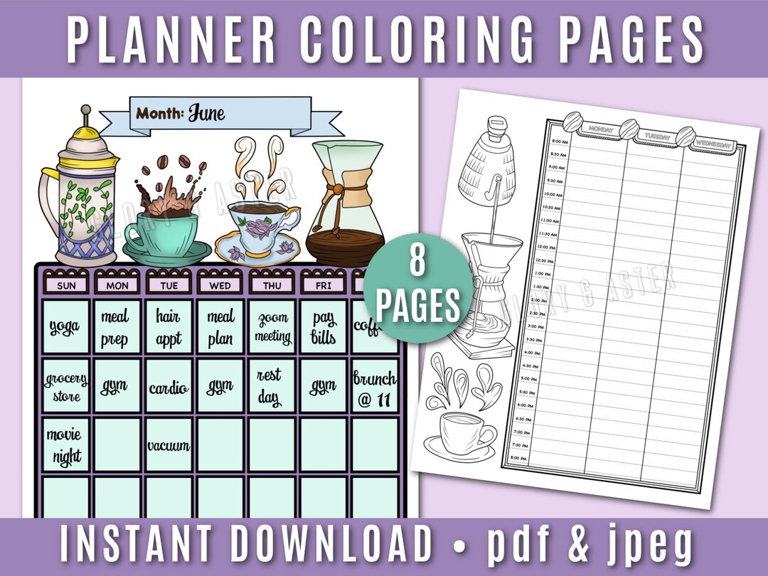 Coloring Planner Printable Planner Weekly to Do List Goal Planner ...