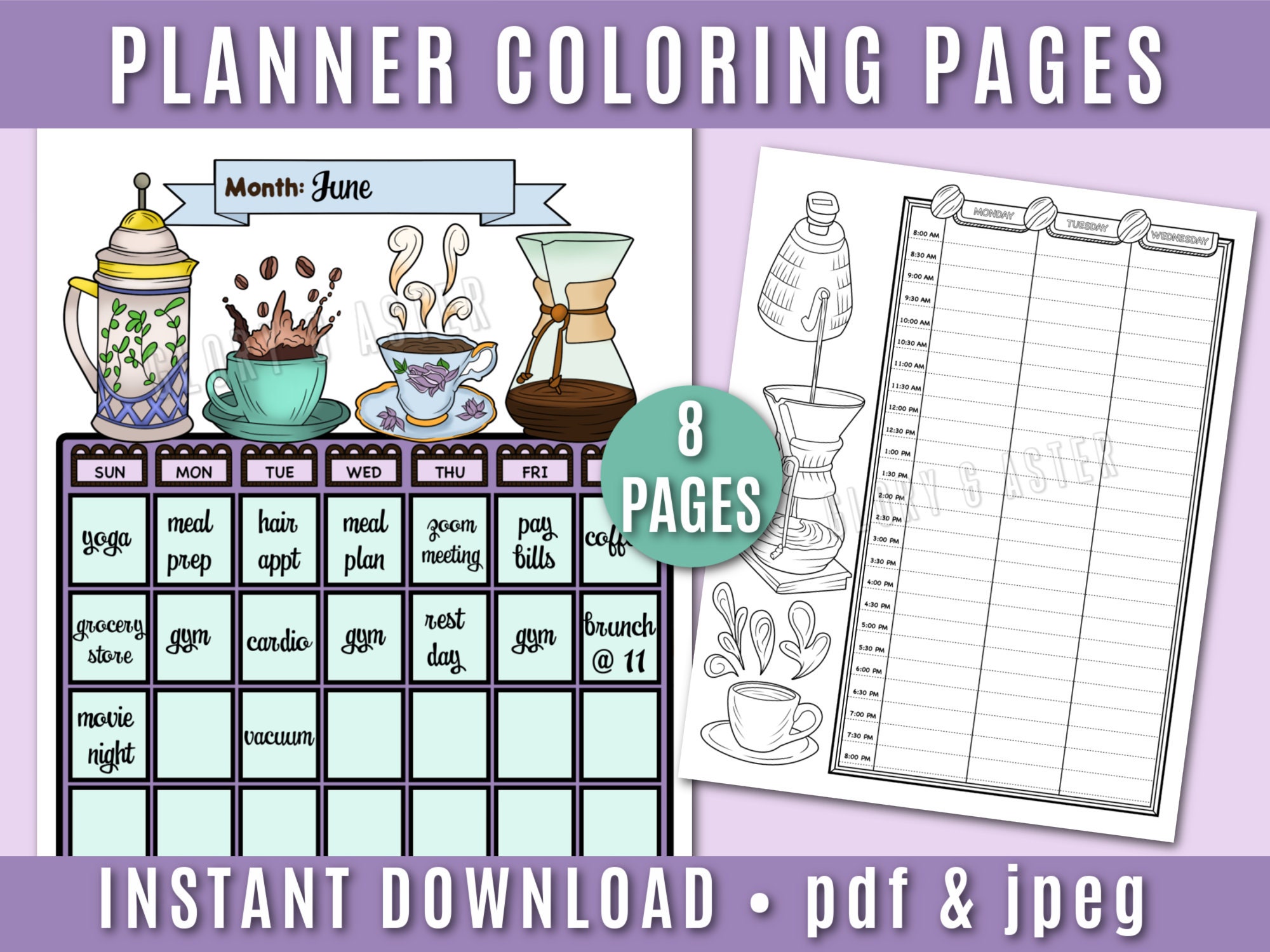 Coloring Planner Printable Planner Weekly to Do List Goal Planner ...
