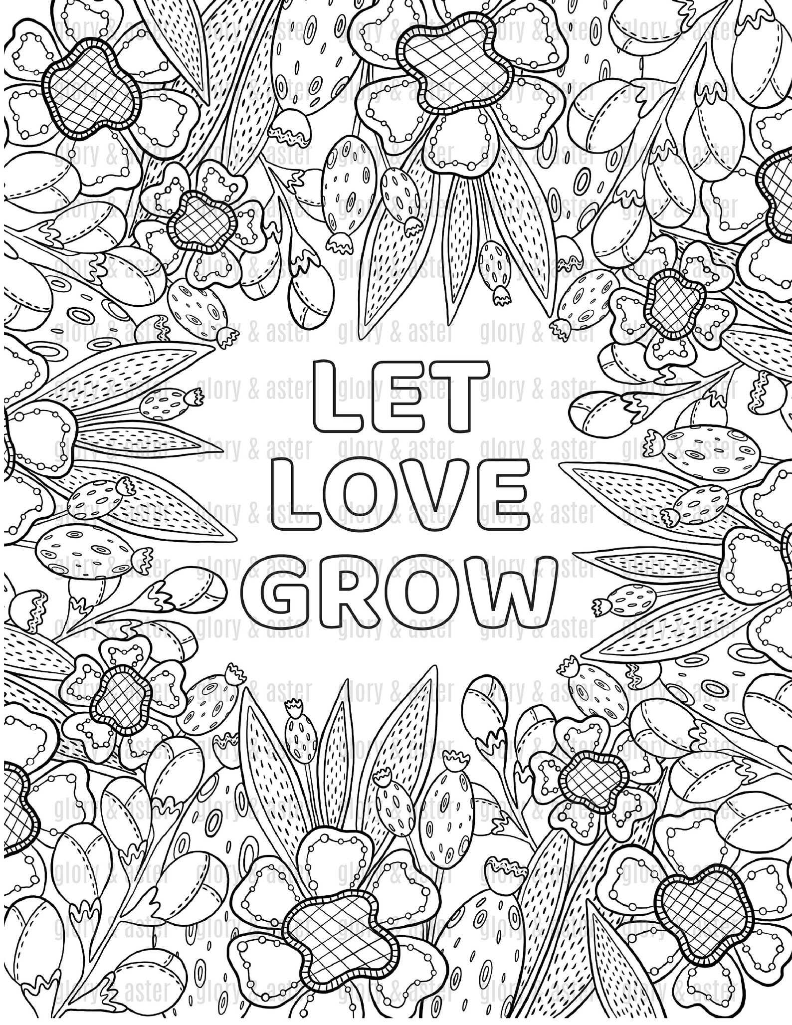 Motivational Flower Coloring Book Printable Adult Coloring - Etsy