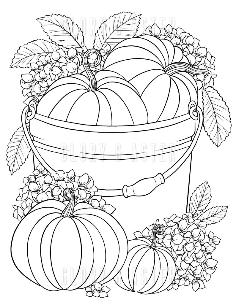 Pumpkin Coloring Page Coloring Sheets Autumn Coloring Page Instant ...