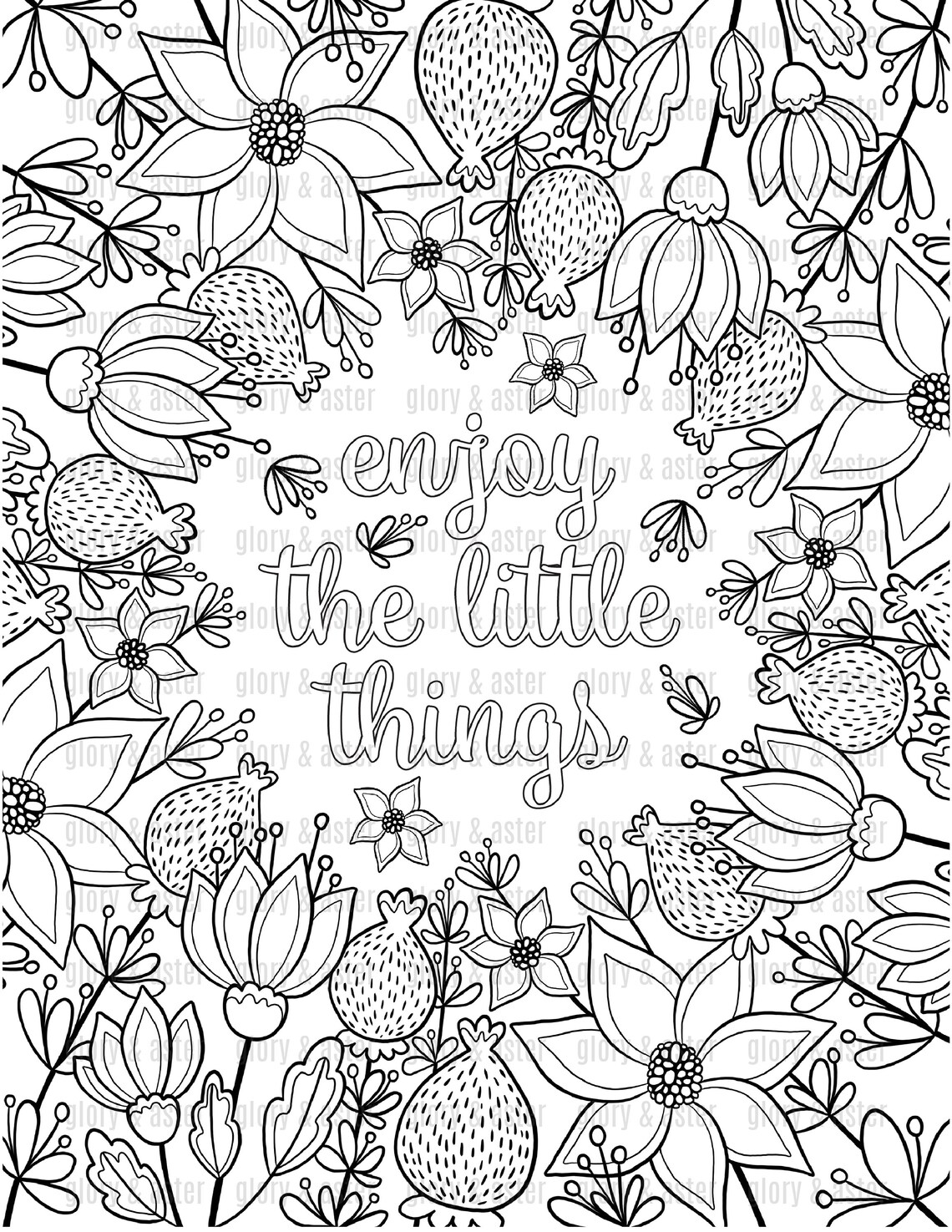 Spring Floral Coloring Book Printable Adult Coloring Pages Flower ...