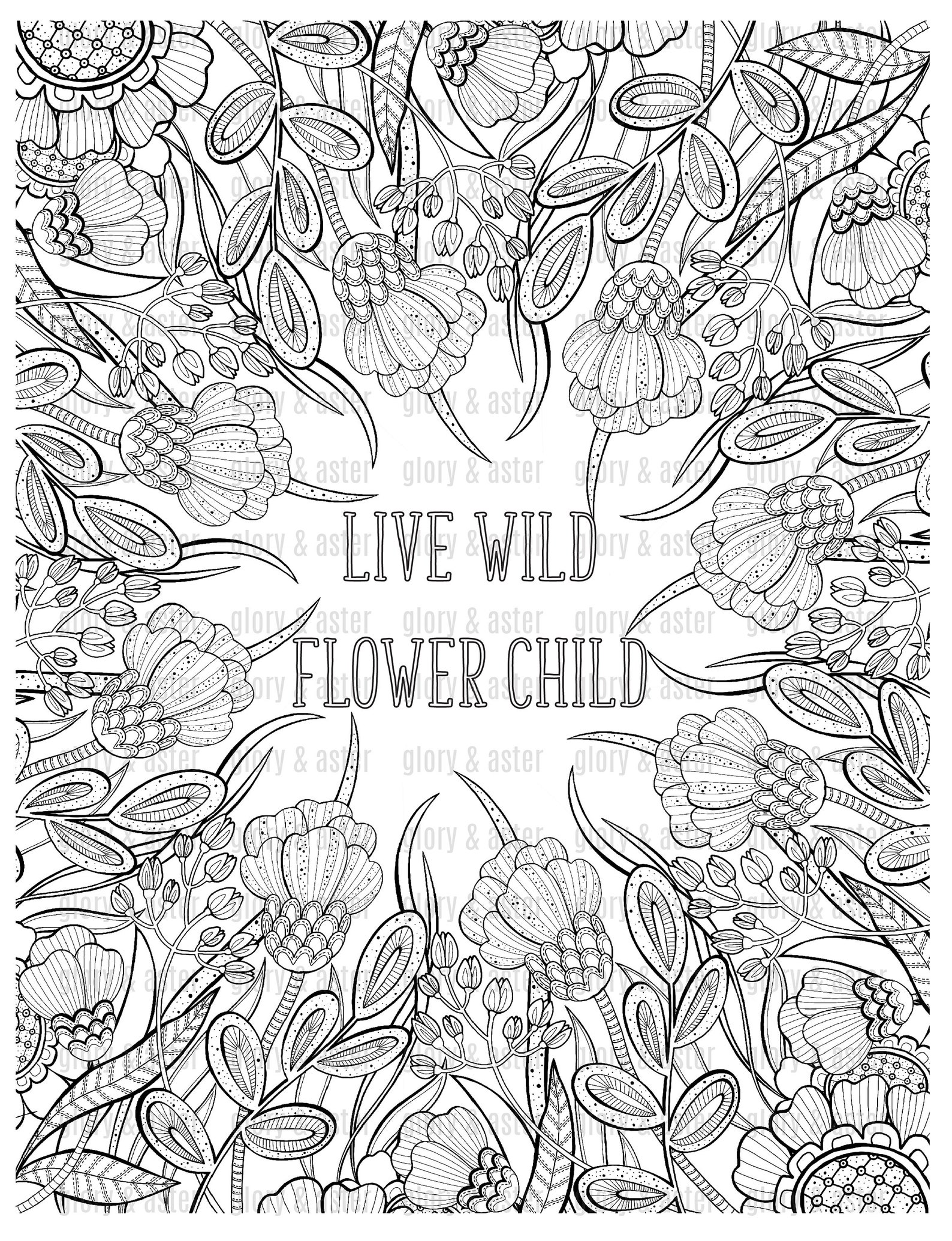 Motivational Flower Coloring Book Printable Adult Coloring - Etsy