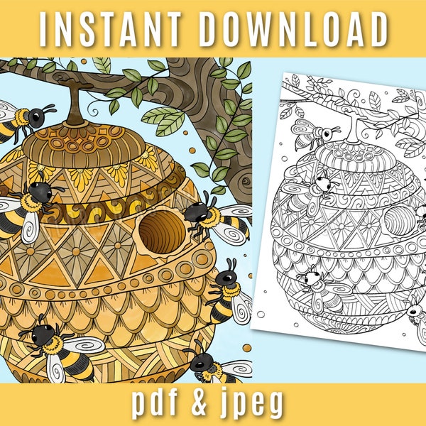 Zentangle Coloring Pages - Etsy