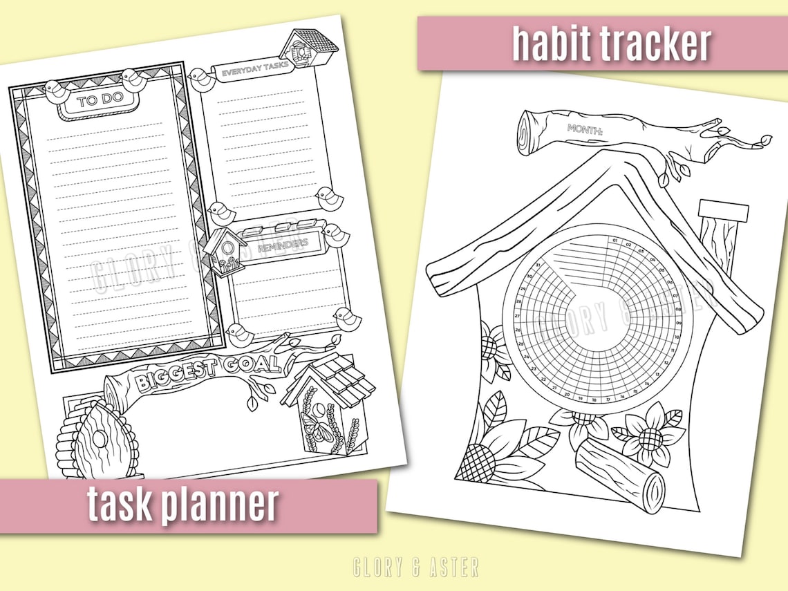 Coloring Planner Printable Planner Weekly to Do List Goal Planner ...