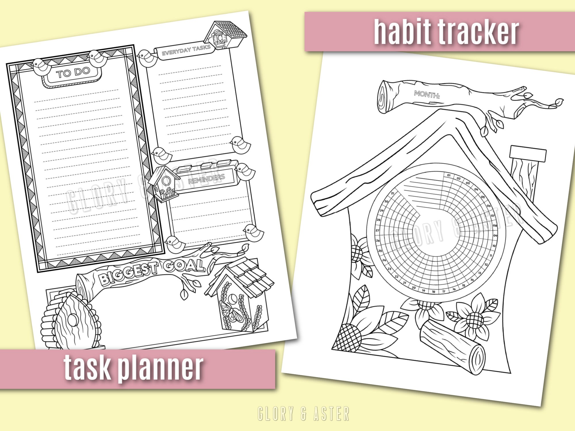 Coloring Planner Printable Planner Weekly to Do List Goal Planner ...