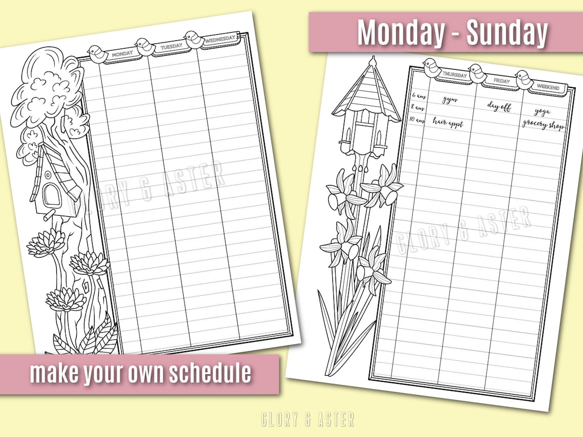 Coloring Planner Printable Planner Weekly to Do List Goal Planner ...