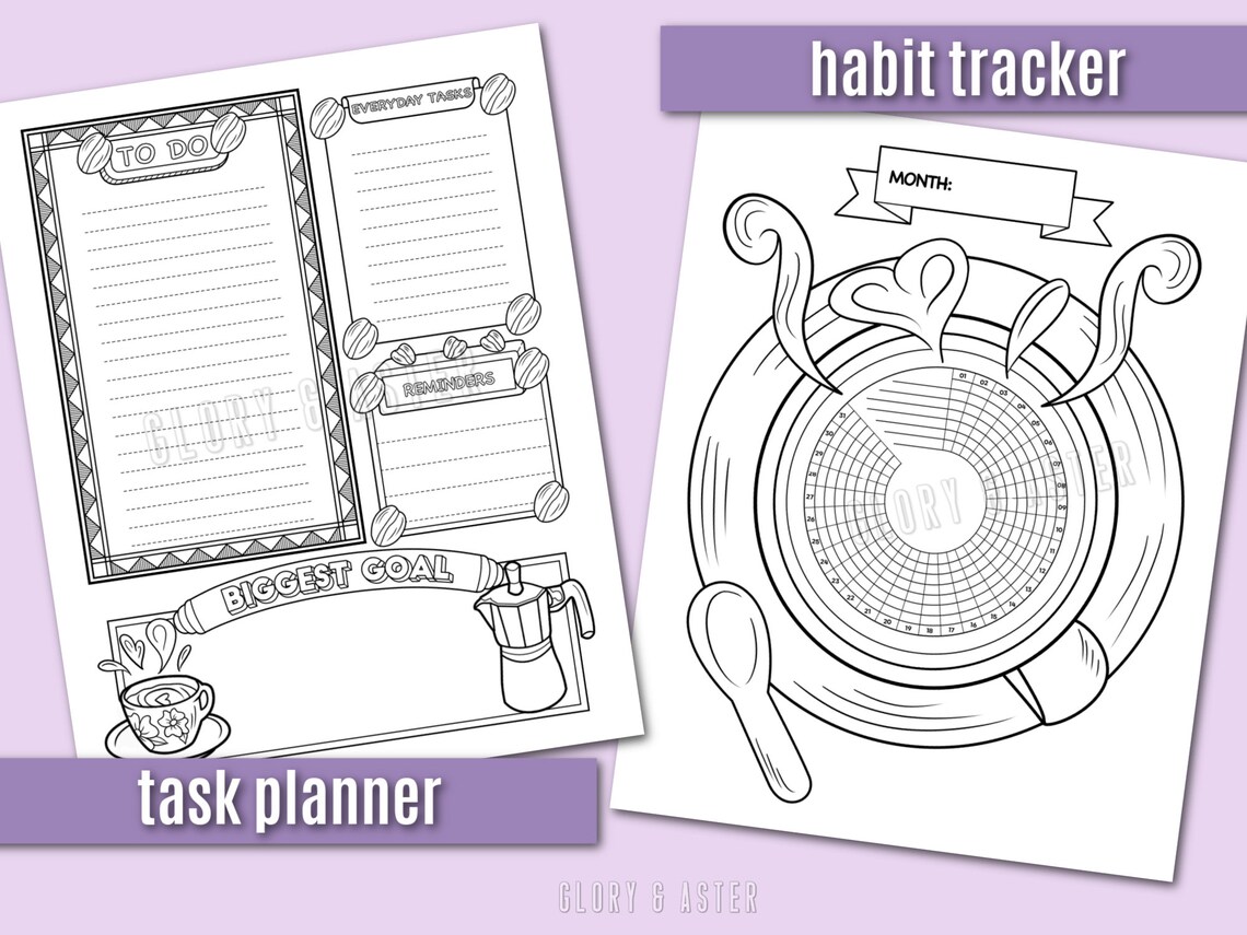 Coloring Planner Printable Planner Weekly to Do List Goal Planner ...