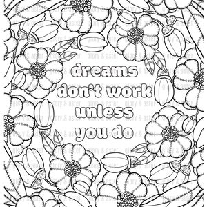 Motivational Flower Coloring Book Printable Adult Coloring Pages ...