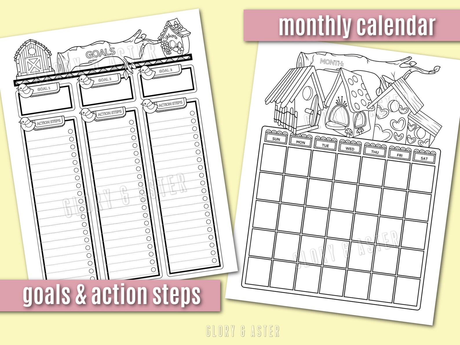 Coloring Planner Printable Planner Weekly to Do List Goal Planner ...