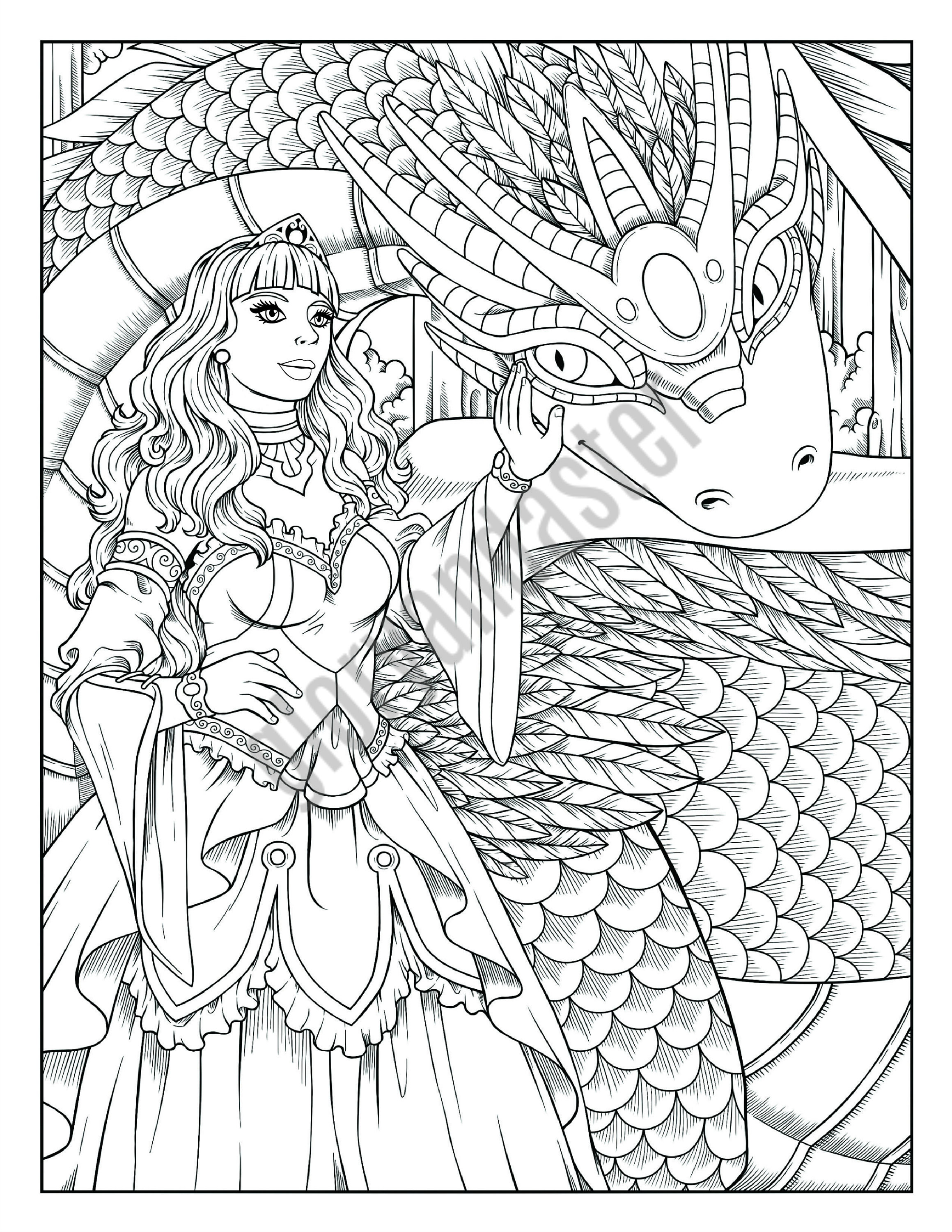 Fantasy Dragon Coloring Pages