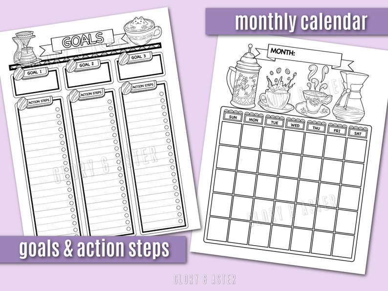 Coloring Planner Printable Planner Weekly to Do List Goal Planner ...