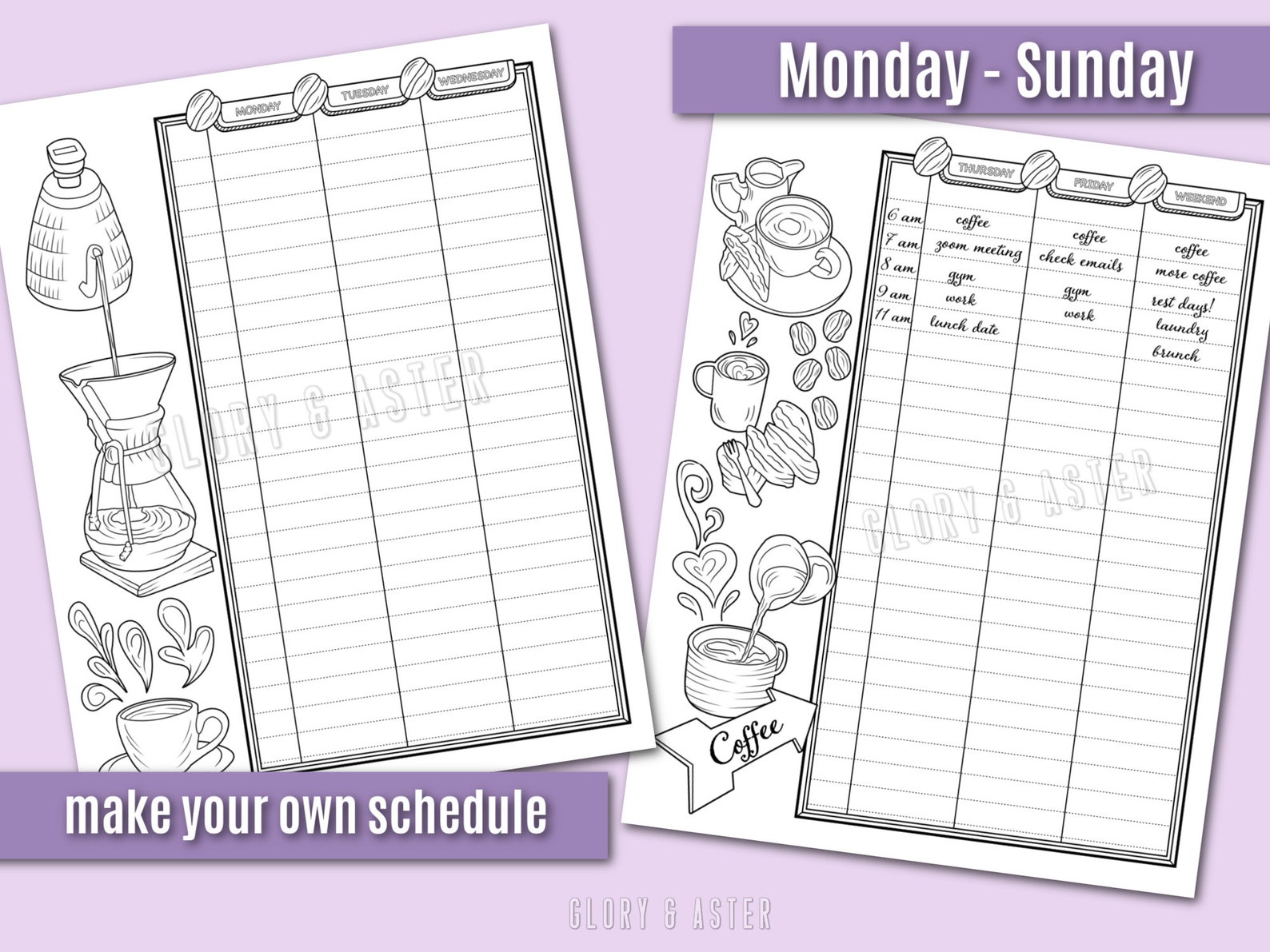 Coloring Planner Printable Planner Weekly to Do List Goal Planner ...