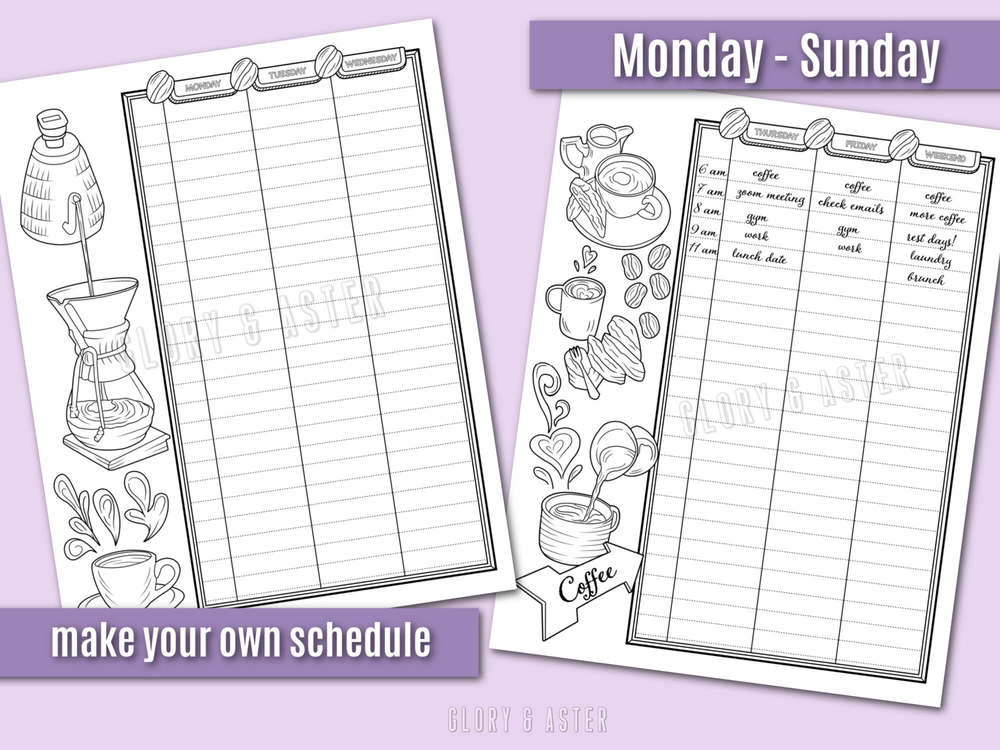 Coloring Planner Printable Planner Weekly to Do List Goal Planner ...