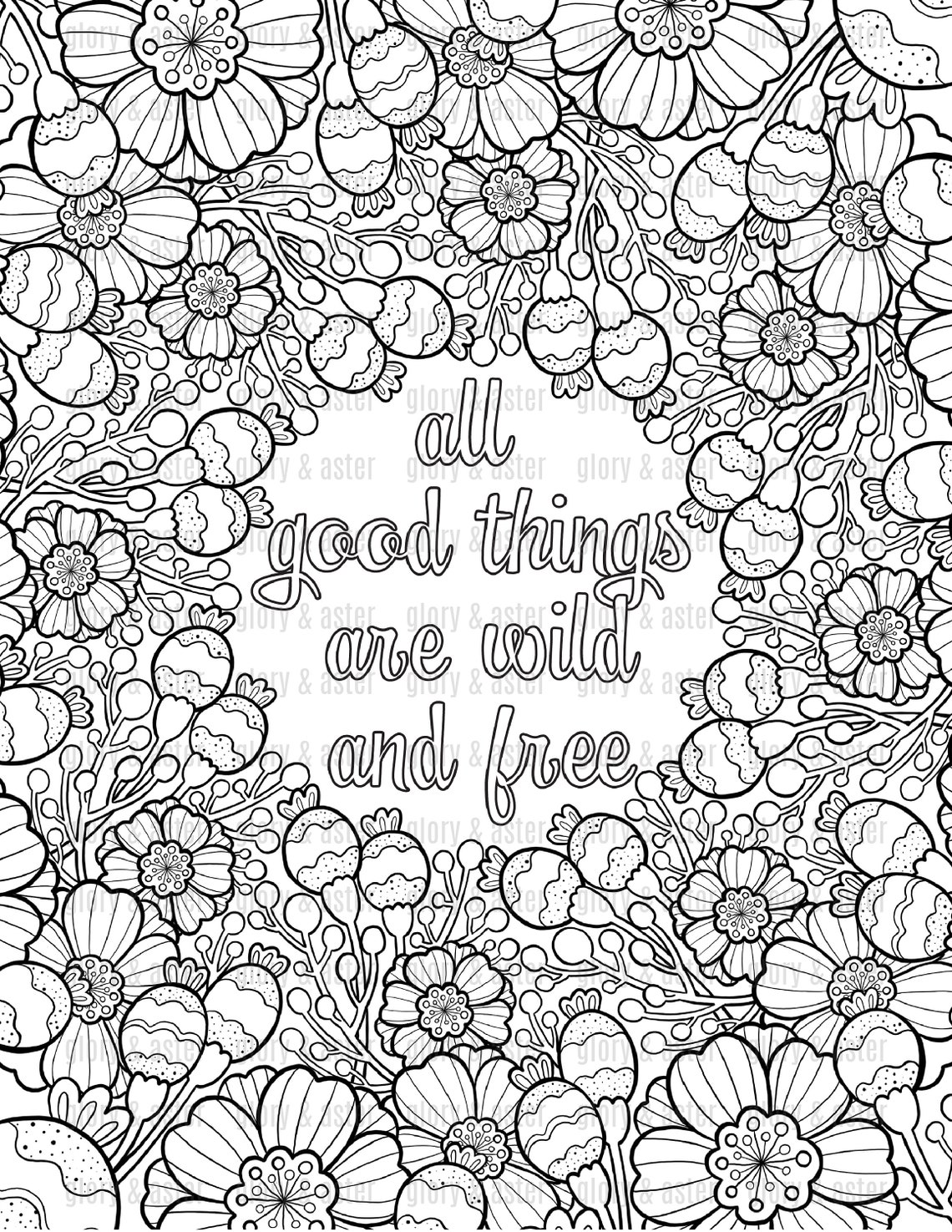 Spring Floral Coloring Book Printable Adult Coloring Pages Flower ...