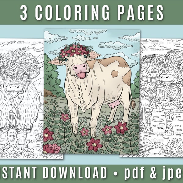 Zentangle Cow - Etsy