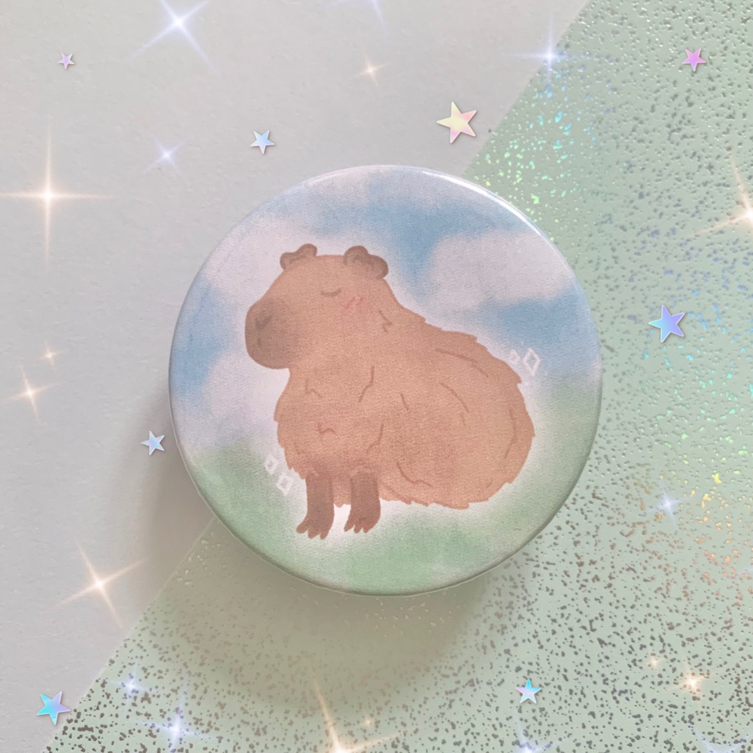 Kawaii Capybara Badge Pastel Aesthetic Coconut Dog Kawaii - Etsy