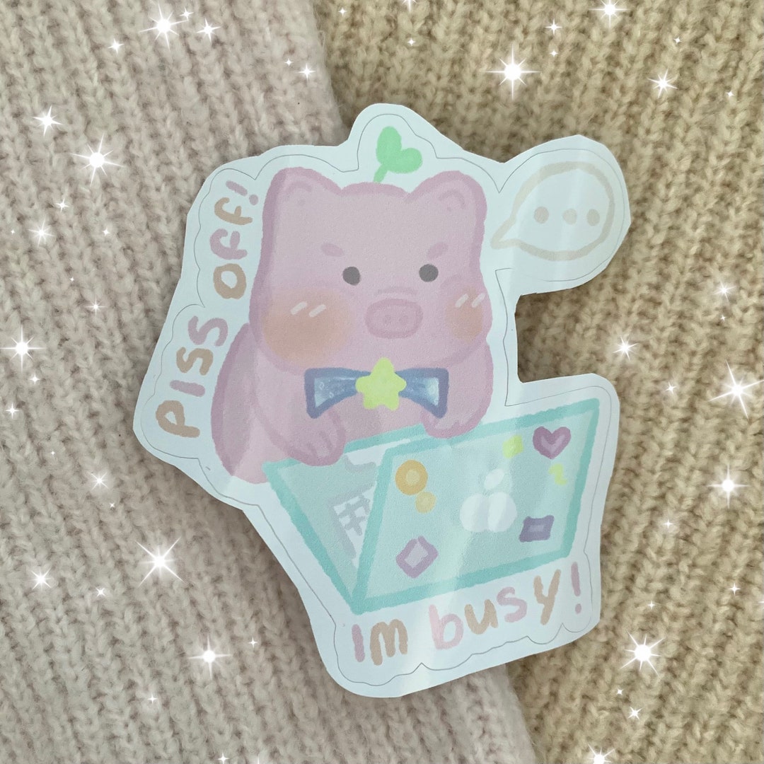 Angy Pig Sticker | Kawaii, Pastel, Kawaiicore, Diecut Sticker, Cute ...