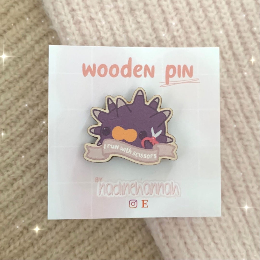Pincurchin With Scissors Wooden Pin | Kawaii, Cute, Pkemon, Tcg, Gamer ...