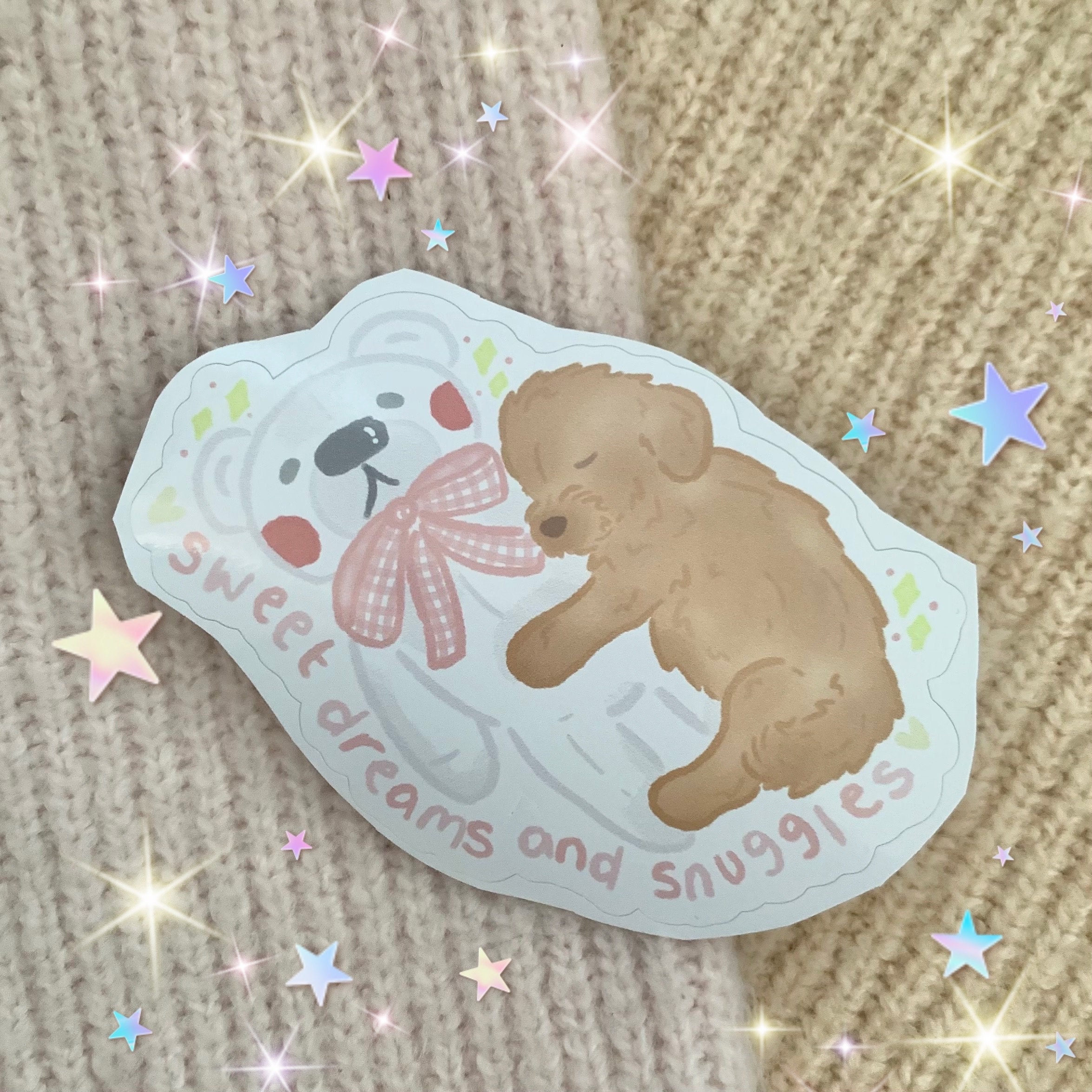 Sweet Dreams Puppy Sticker | Puppycore, Softcore, Babycore, Pastelcore ...