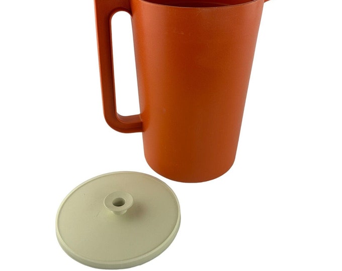 Vintage Orange Tupperware Pitcher 1970s With Lid 1416-4 Retro One ...