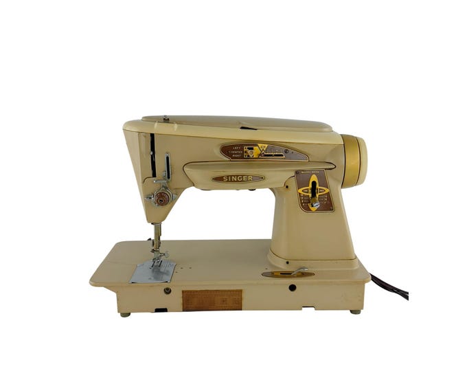 Vintage 1960s Singer 503A Slant-o-matic Sewing Machine With Manual and ...