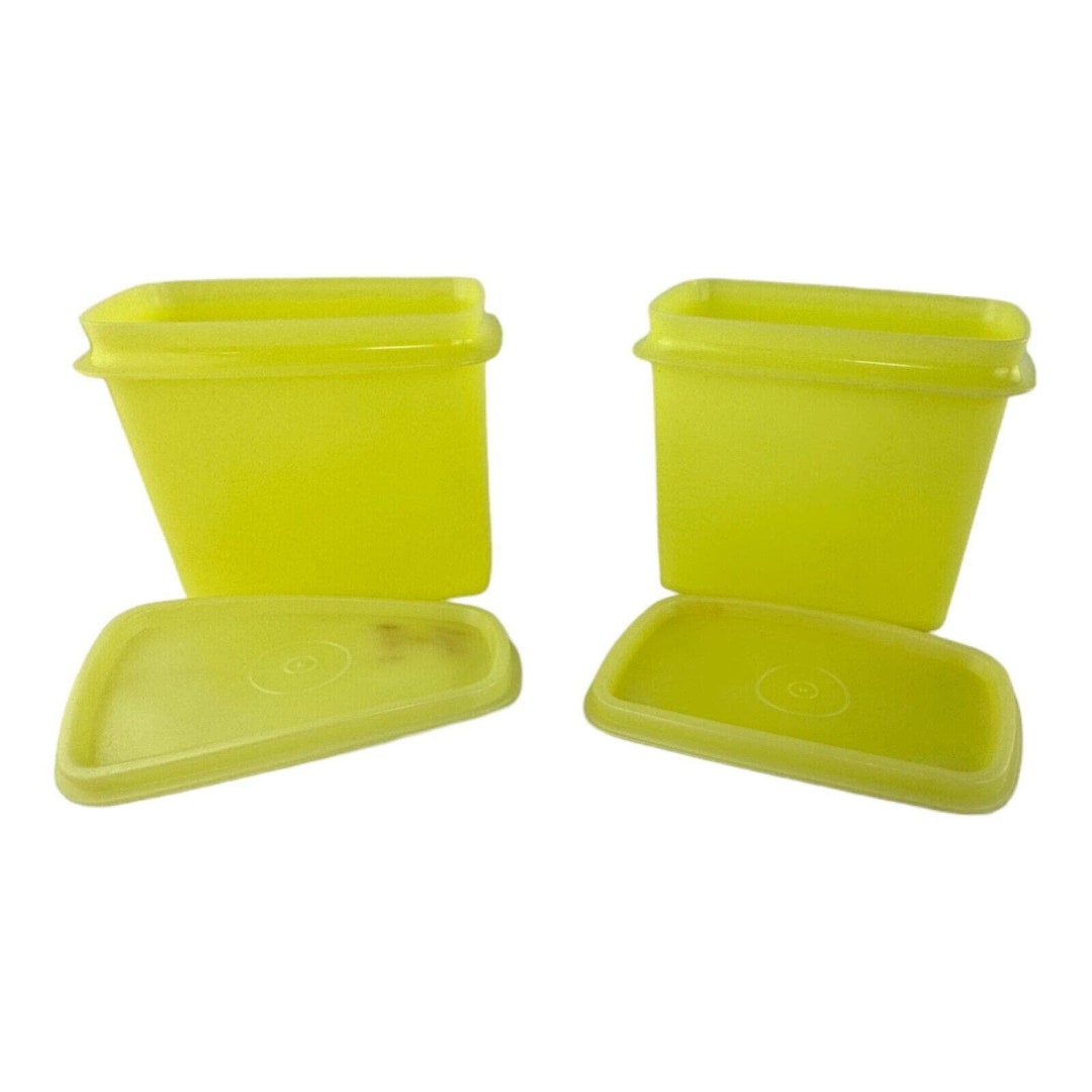 Set of 2 Vintage Tupperware Yellow Shelf Saver Storage Containers 1243 ...