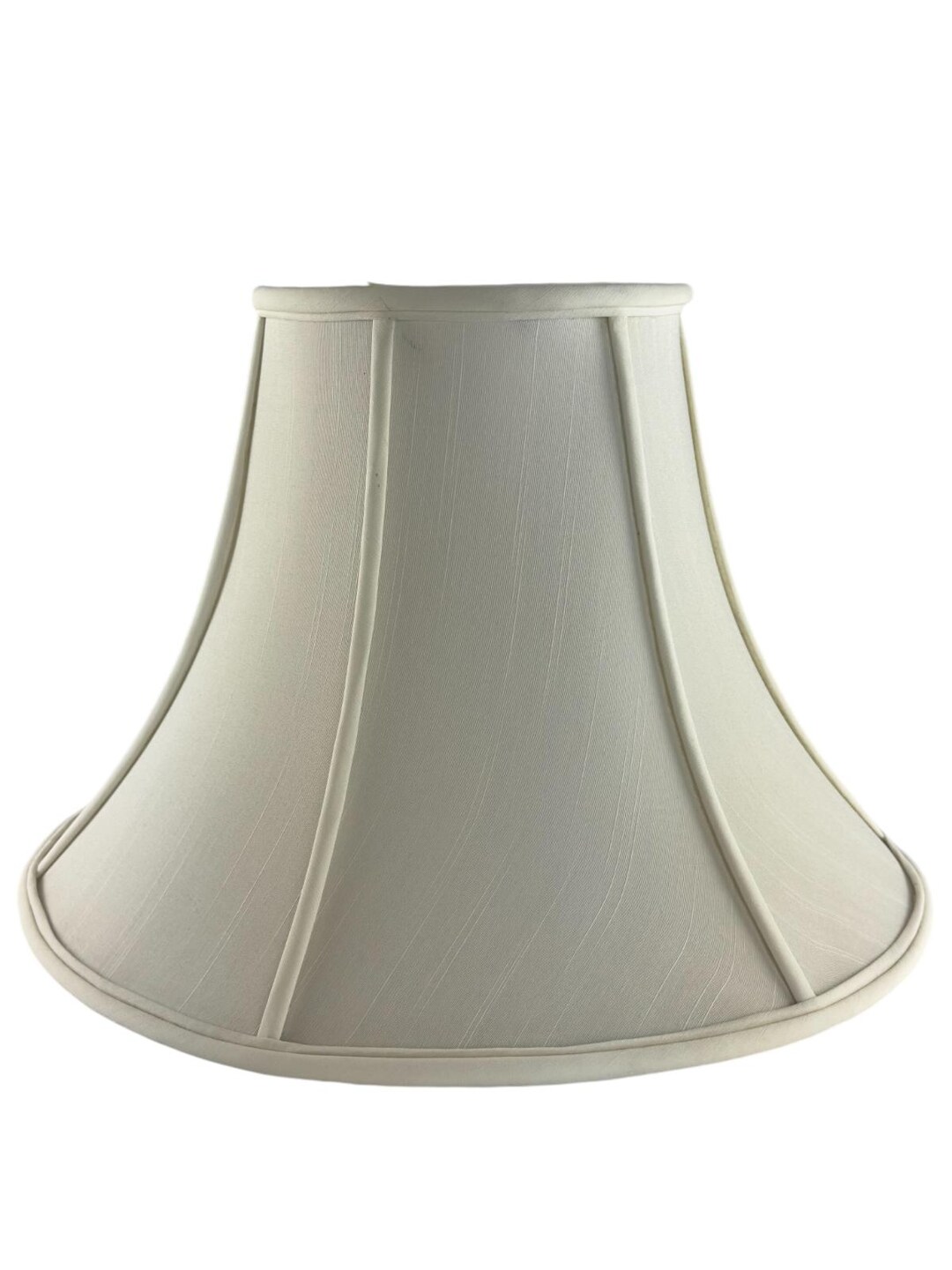 Large Fabric Ivory Lamp Shade, Bell Shape, Paneled, 18 Wide 12 Tall ...