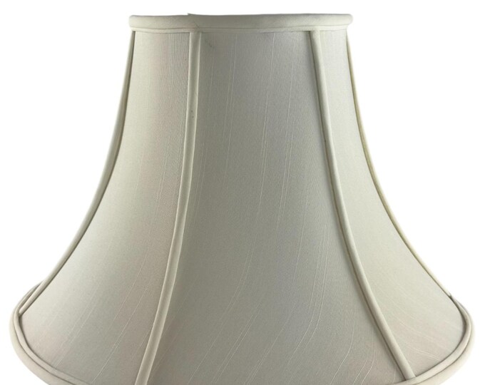 Large Fabric Ivory Lamp Shade, Bell Shape, Paneled, 18" Wide 12" Tall ...