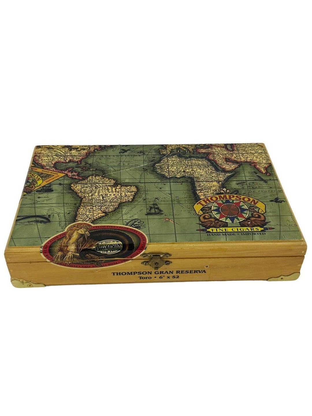 Collectible Wooden Cigar Box Thompson Gran Reserva Tobacciana - Etsy