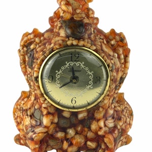 Vintage MCM Large Orange Resin Vomit Rock Mantle Clock | Etsy