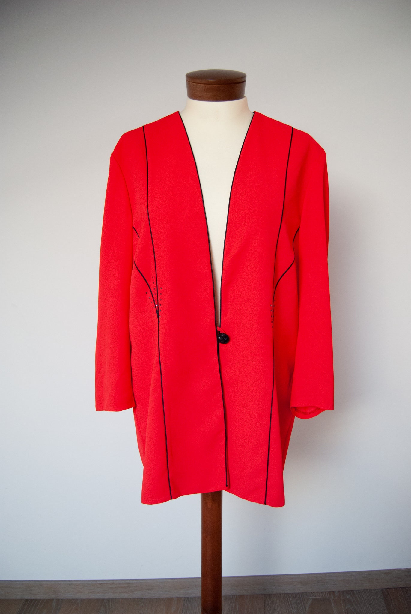 80s Duster, 80s Jacket, Summer Duster, Red Duster, Vintage Duster, 80s ...