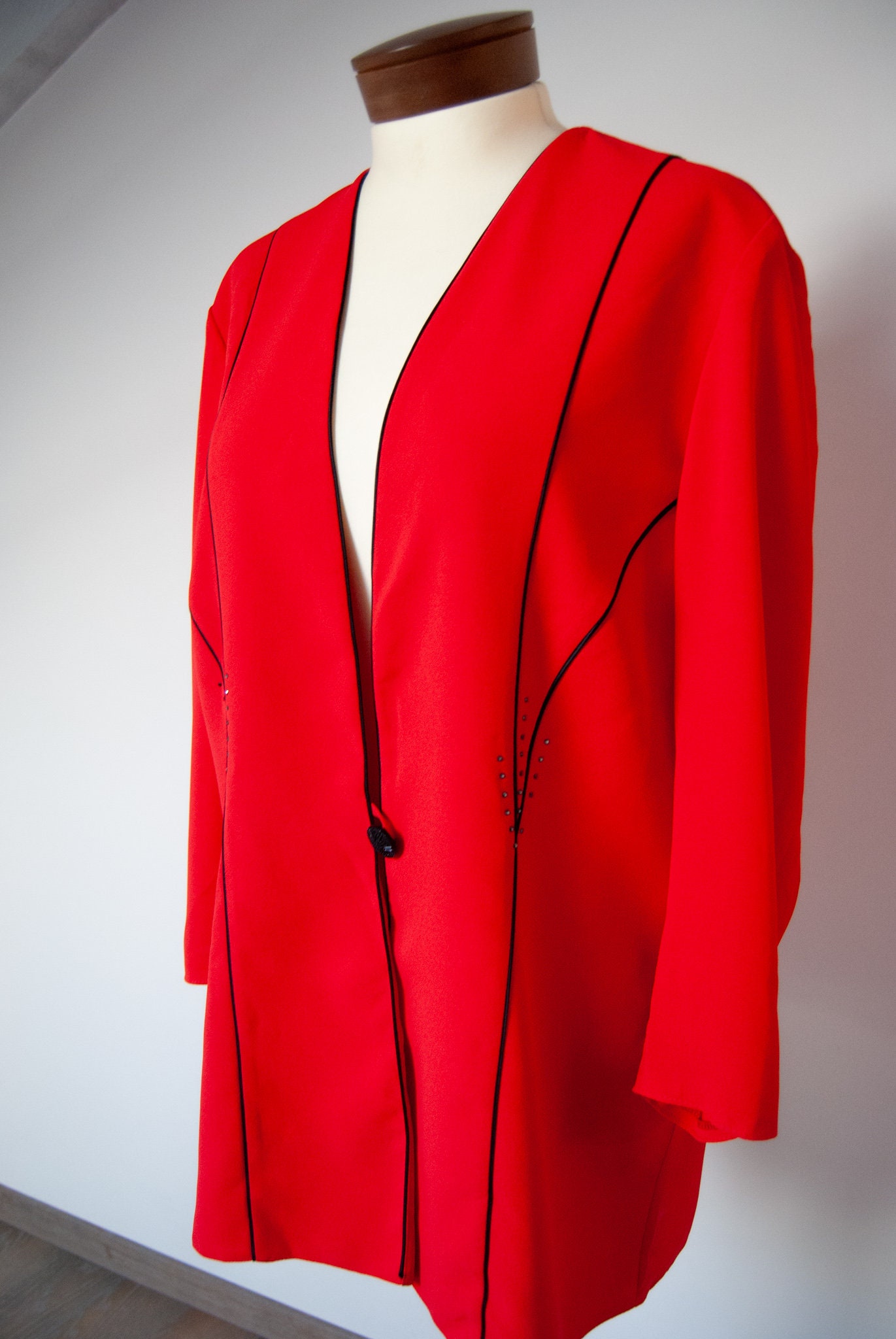 80s Duster, 80s Jacket, Summer Duster, Red Duster, Vintage Duster, 80s ...