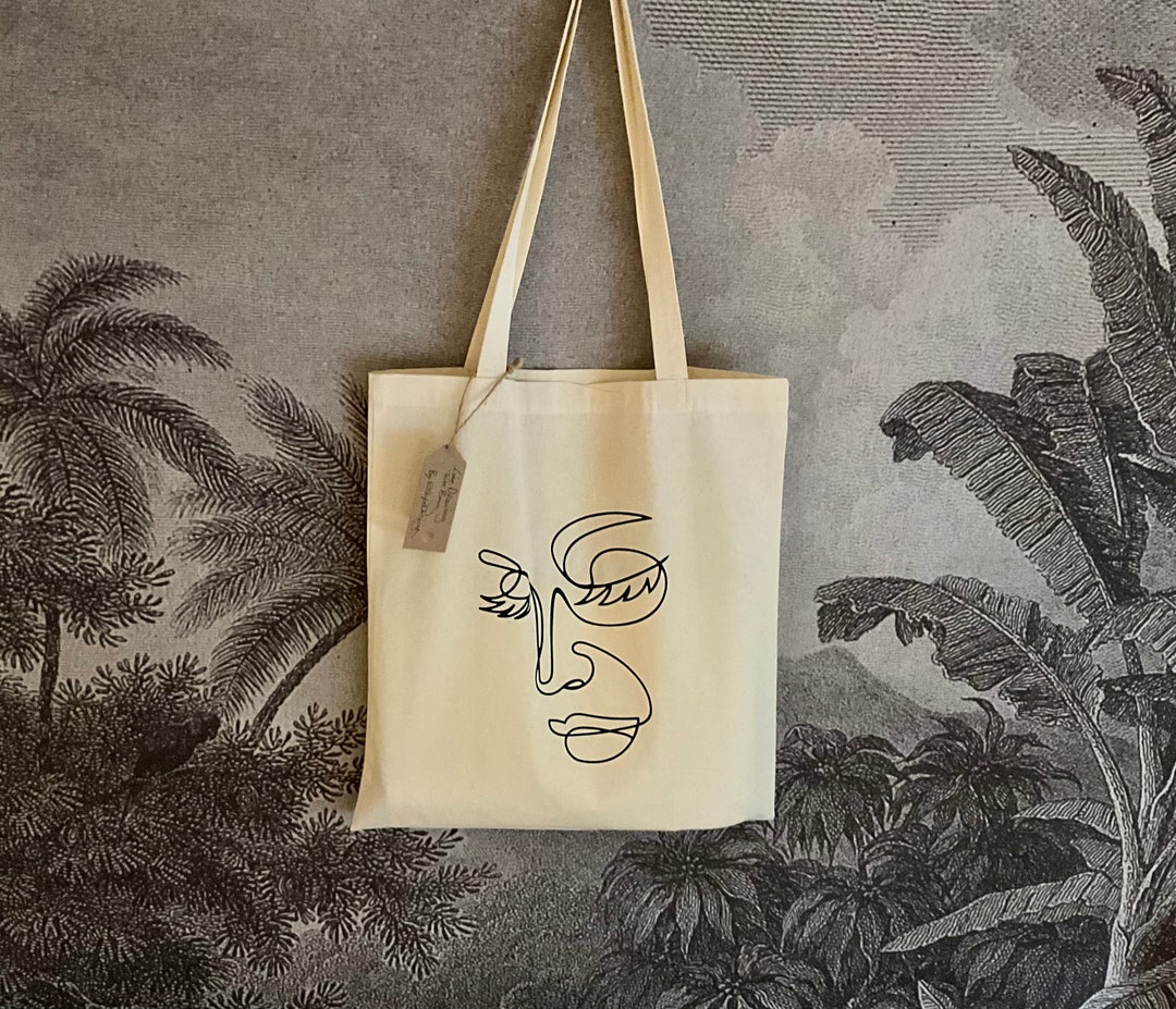 Tote Bag,line Drawing Face Tote Bag Shopper,birthday Gift,christmas ...