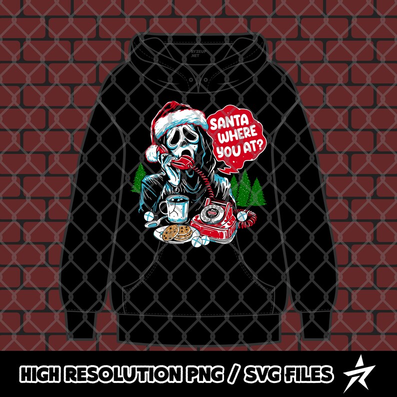 Ghostface Scream Merry Christmas SVG PNG, Funny Christmas Shirt, Xmas ...