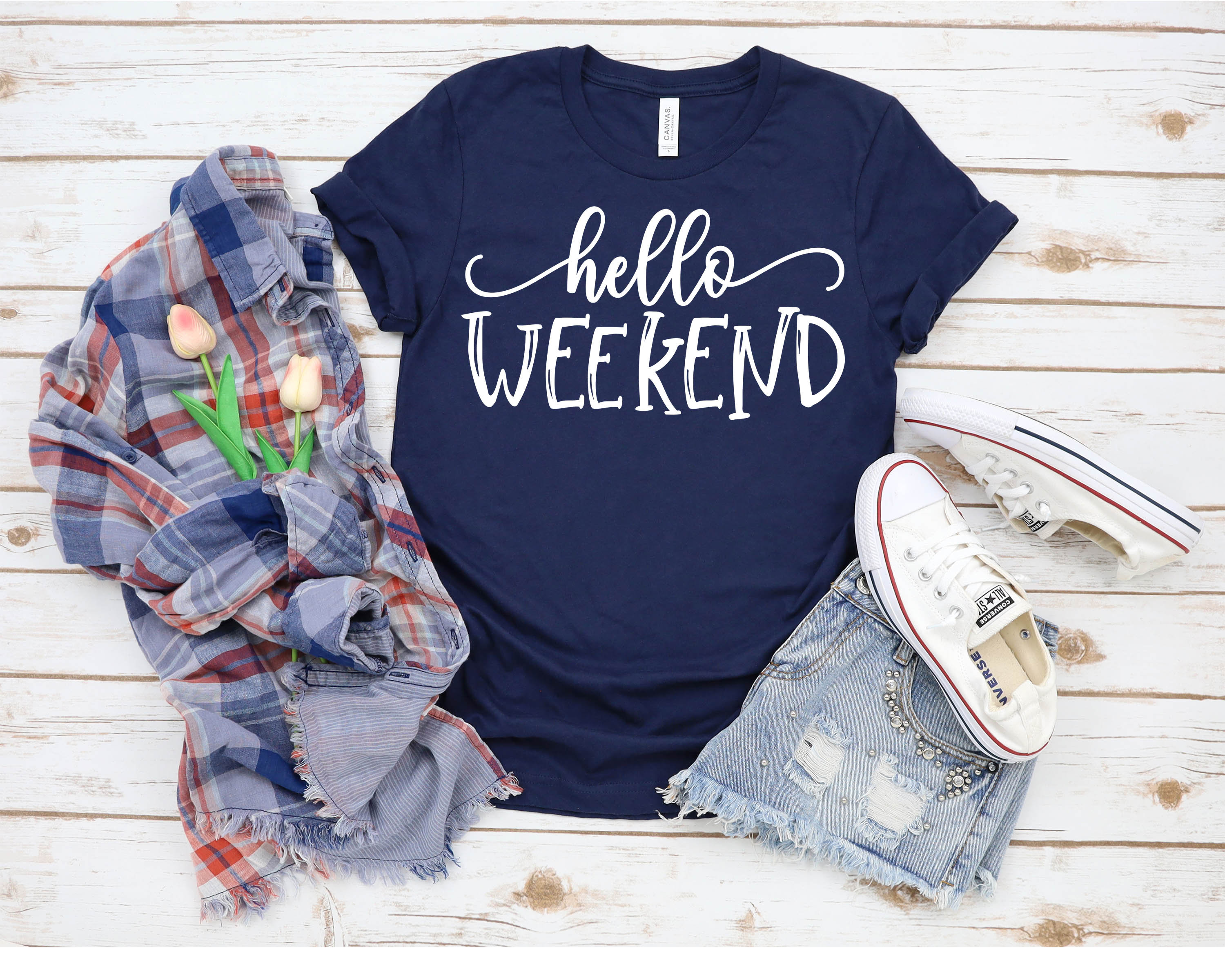 Hello Weekend SVG Farmhouse SVG Hand Lettered Svg | Etsy