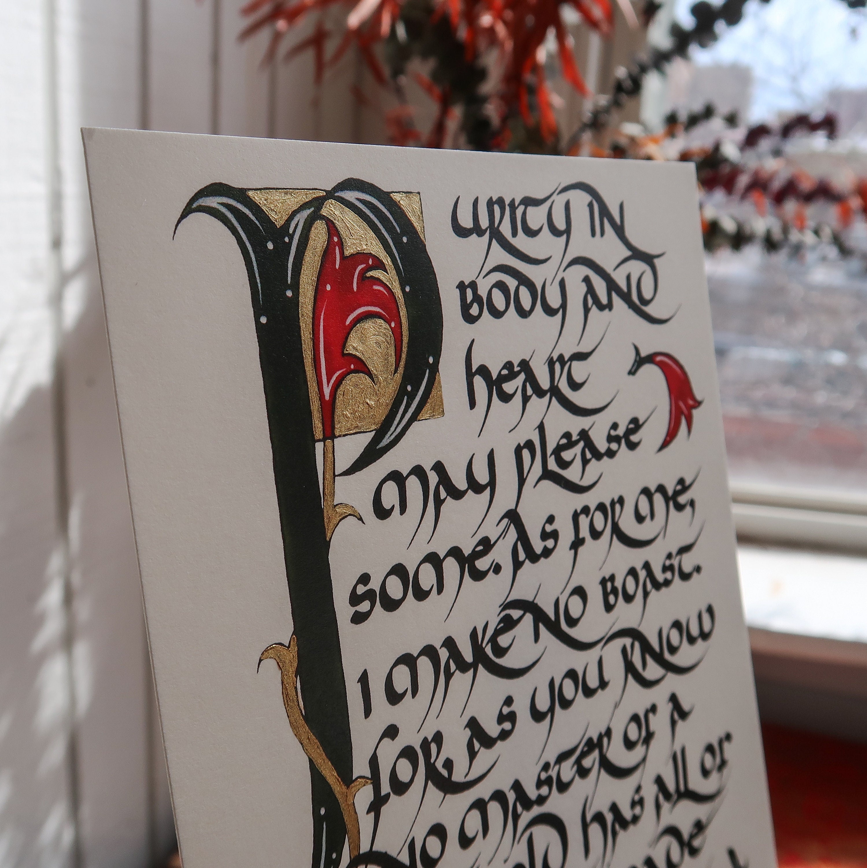 Medieval Manuscript Calligraphy Art Print Hand-finished with | Etsy