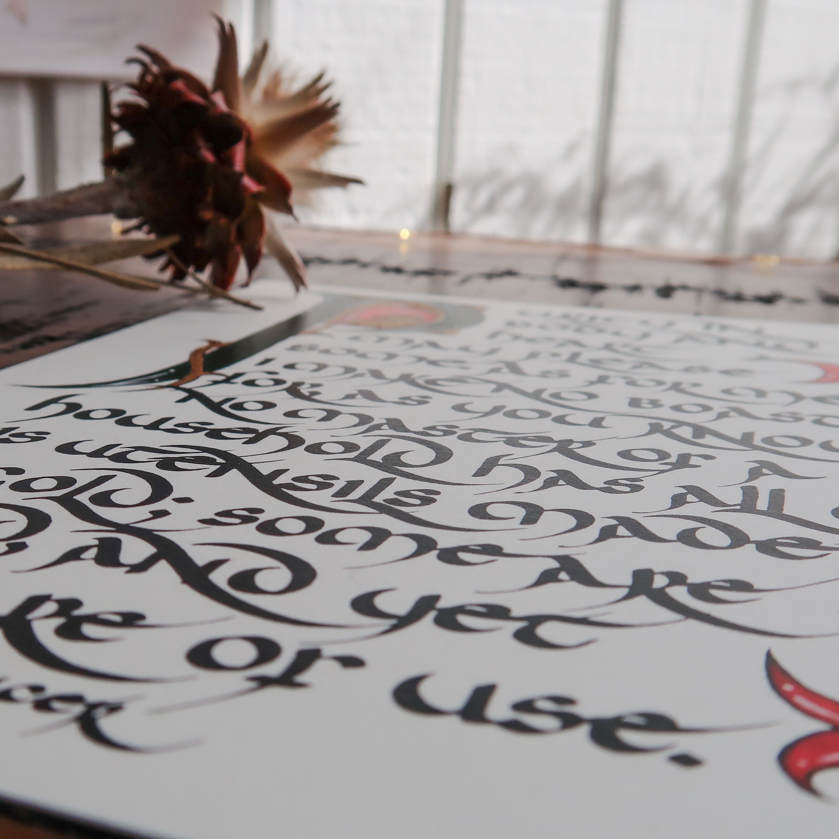 Medieval Manuscript Calligraphy Art Print Hand-finished with | Etsy