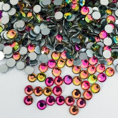 Jet Black Flatback Flat Back Rhinestone Rhinestones SS3 SS6 - Etsy