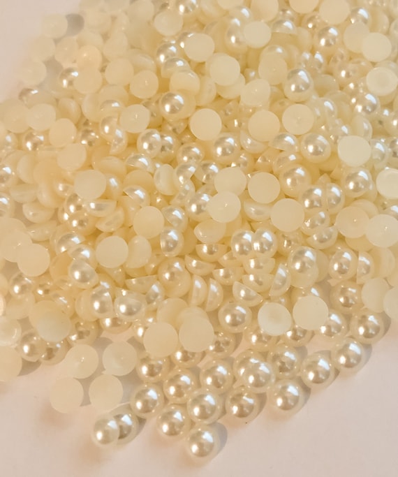 Ivory off White Half Round Pearl Pearls Non Hotfix Flatback - Etsy