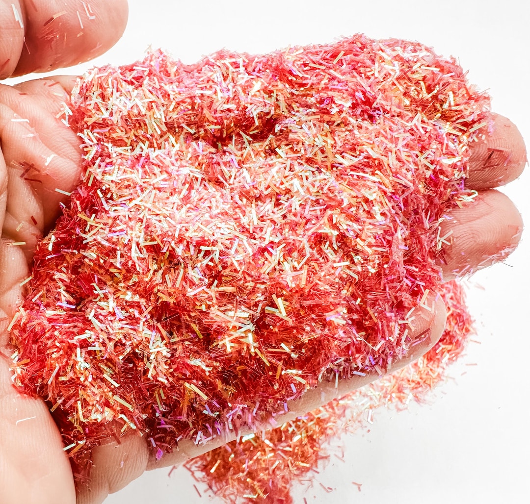 Light Red Holographic Iridescent Shatters Shreds Tinsel Strips Poly ...