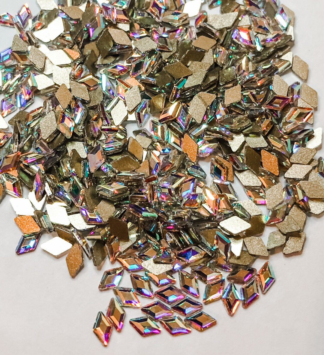 Crystal AB Aurora Borealis Small 3x5mm Rhombus Diamond Shape Shaped ...