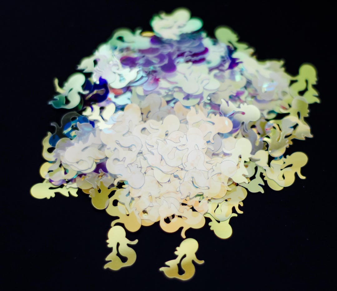 Translucent Mermaid Glitter Confetti Epoxy Tumblers, Birthday Party ...