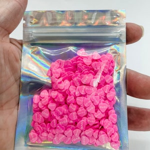 Pink Valentines Day Conversation Heart Hearts Slime Polymer Clay Slice ...