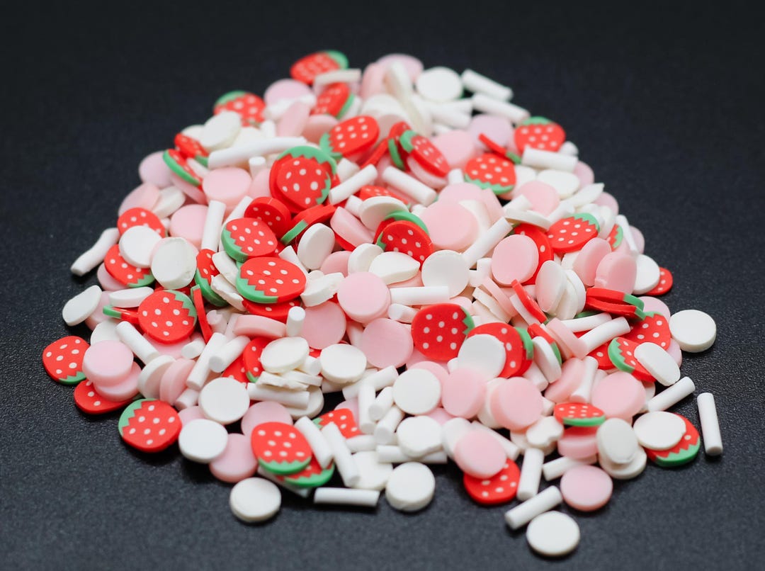 Strawberry Shortcake Polymer Clay Slice Fruit for Snowglobe Tumblers ...