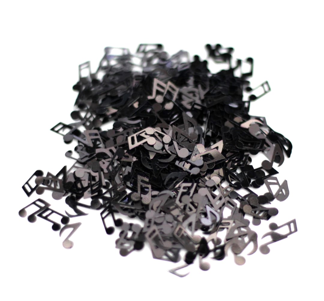 Black Music Note Poly Glitter Confetti Epoxy Tumblers, Birthday Party ...